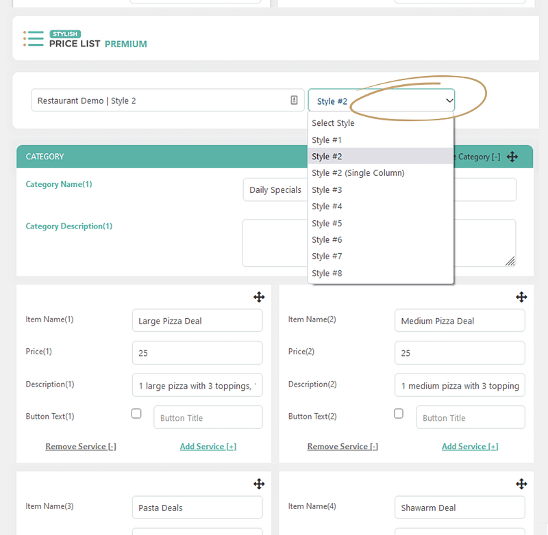 Price List Maker - Stylish Price List | WordPress Plugin